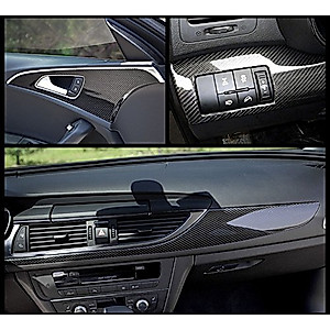 6D Carbon Fiber Vinyl Self Adhesive Film, High Gloss Black Carbon Fiber Vinyl Wrap Sticker Wrap Roll with Air Bubble (1ft x 5ft)