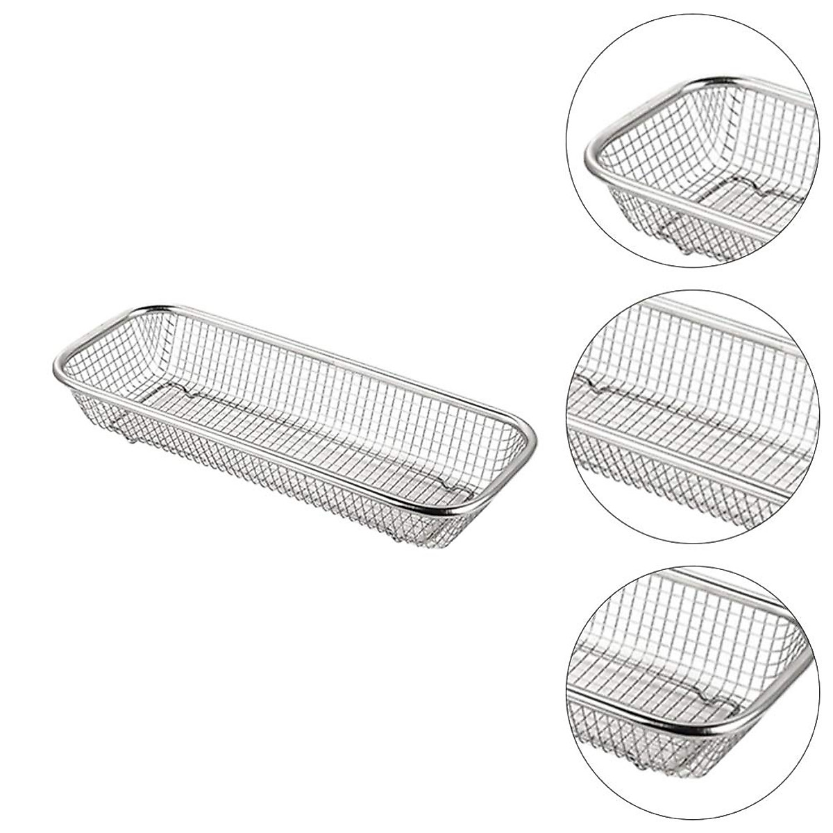 Cabilock Utensil Caddy Stainless Steel Cutlery Mesh Tray Utensils Silverware Kitchen Cabinet Drawer Organizer Tray Storage Basket for Kitchen Countertop Organization Silver Clear Silverware Organizer