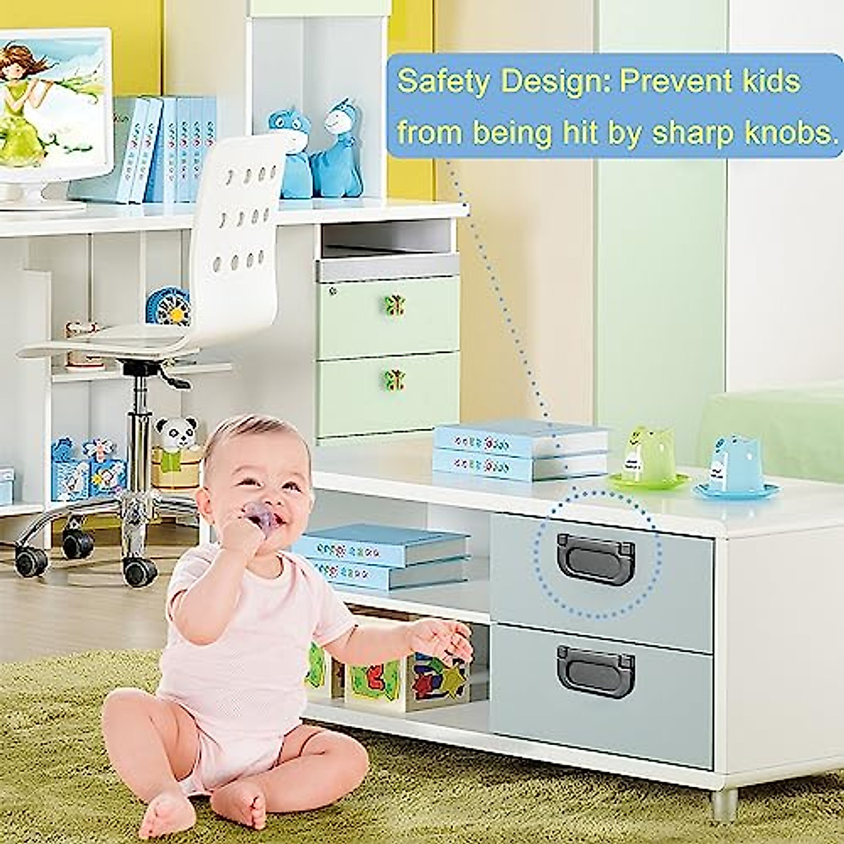 YourGift 6 Pack Self Adhesive Cabinet knobs, Self Adhesive Cabinet knobs, Stick Dresser Knobs, Aluminum Alloy Drawer Handles, Drawer Pulls