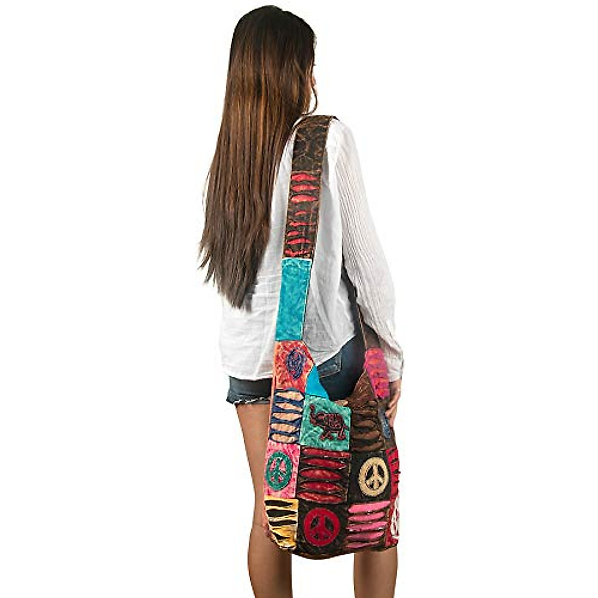 Hobo Colorful Shoulder Bag Women Sling Slouch Hippie Boho (Elephant)