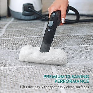 Navaris Microfibre Pads for Steam Cleaner - Set of 10 Replacement Cloths Handheld Steamer 49454 - Washable Wipes for Floor, Wall, Cleaning