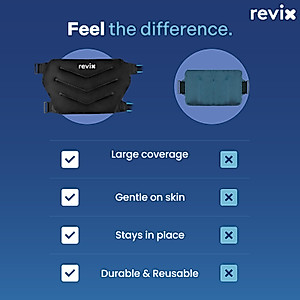 REVIX Extra Large Hip Ice Pack Wrap After Surgery, Reusable Gel Cold Pack for Hip Replacement Recovery, Sciatic Nerve, Cold Therapy Hip Flexor Compression Wrap, Black