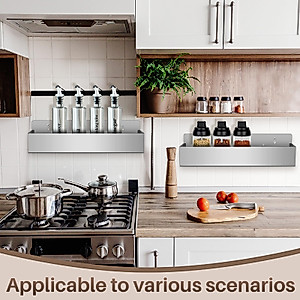 Tanlade 2 Pieces 32 Inch Single Speed Rail Stainless Steel Liquor Bottle Holder Wall Mounted Spray Bottle Rack Drink Rail Shelf for Bars, Silver