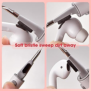 AHOMIS Bluetooth Earbuds Cleaner Pen 3 in 1 Wireless Headphones Cleaning Kit, Portable Earphone Brush, Multifunctional Cleaner Kits for Earphones Charging Ports Mobile Phones