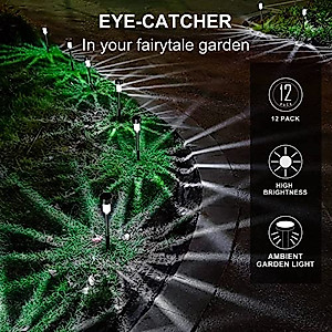Dream Master Solar Lights Outdoor, Stainless Steel LED Landscape Lighting Solar Powered Outdoor Lights Solar Garden Lights for Pathway, Walkway, Patio, Yard, Lawn - 12 Pack
