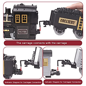 LEYI Classic Train Set Toys with Sound and Light Round Tracks Railway for Under Christmas Tree Battery Operated Train Toys Christmas Birthday Gifts for Boys and Girls 4 Cars 10 Tracks