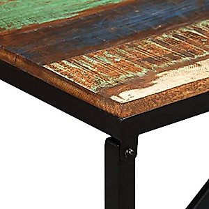 vidaXL Dining Room Bench - Casual Seating - Modern Industrial-Style Indoor Bench Entryway Hallway Table Benches, 63"x13.8"x17.7", Metal Frame, for Kitchen, Dining Room, Living Room