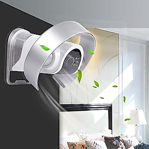 Desk Fan - Wall Mount Bladeless Fan Personal Cooling Fan, 12 Inch Table Fan, 9 Speeds, 90° Oscillating Quiet Floor Fan with Remote for Office, Bedroom