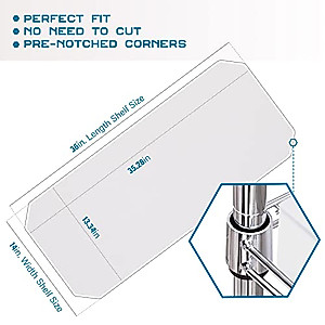 BRIAN & DANY Wire Shelf Liner 14" X 36", Heavy Duty Shelf Liners for Wire Shelving, Waterproof Protector Mats, Set of 5, Transparent