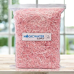 MagicWater Supply Crinkle Cut Paper Shred Filler (2LB) for Gift Wrapping & Basket Filling - Diamond Light Pink