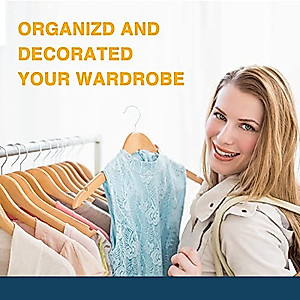 Ulimart Wooden Hangers Pack of 20 Wooden Shirt Hangers Durable Wood Hangers Ideal for Laundry & Everyday Use,Heavy Duty Hangers Clothes Hanger for Dress,Coats, Camisole,(Natural)