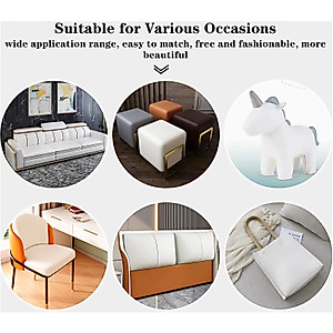 CDY Marine Vinyl Faux Leather Sheets:Soft Waterproof Synthetic Fabric Material Faux Leather 54" x 36" Very Suitable for Making Crafts DIY Upholstery Boat Car Sofa (White)