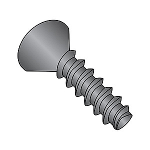 Small Parts 0810LPFB Steel Thread Rolling Screw for Plastic, Black Oxide Finish, 82 Degree Flat Head, Phillips Drive, #8-16 Thread Size, 5/8" Length (Pack of 100)