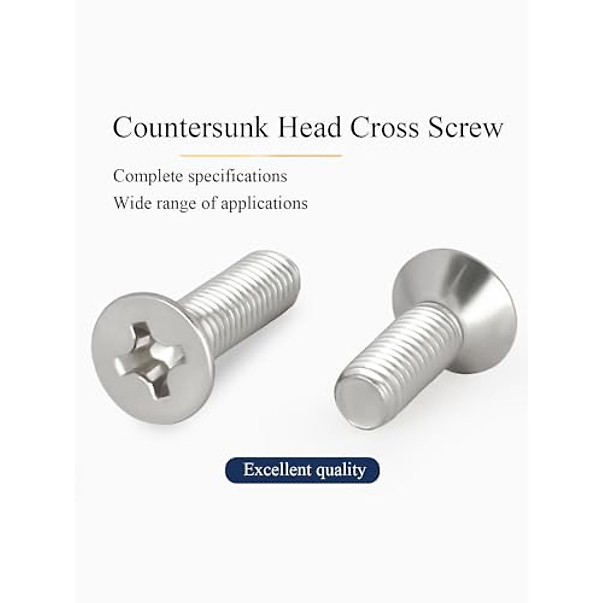 COYOUCO 500 PCS M5 X 6/8/10/12 Mm Flat Countersunk Head Machine Screws, Phillips Drive, 304 Stainless Steel, Full Thread,M5*12 500