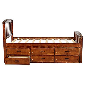 Merax Orisfur. Twin Size Platform Storage Bed Solid Wood Bed with 6 Drawers