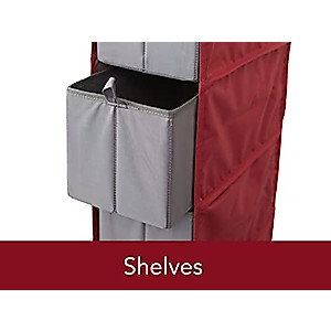 Covermates Keepsakes Hanging Shoe Organizer Set - Heavy Duty Material, Sturdy Interior Shelves, Includes Trays with Dividers - Closet Storage-Scarlett Red
