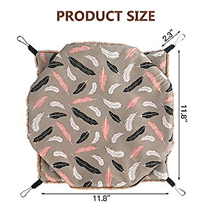 bokemar Small Animals Warm Plush Triple Bunkbed Cage Hanging Hammock Bed,Guinea Pig Cage Accessories Bedding, Warm Hammock for Parrot Ferret Squirrel Hamster Rat Playing Sleeping