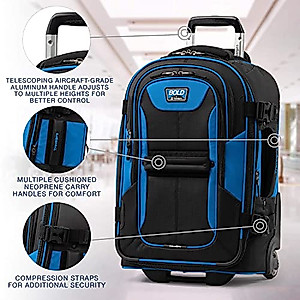 Travelpro Bold Softside Expandable Carry on Rollaboard Luggage, Carry on 22-Inch, Blue/Black