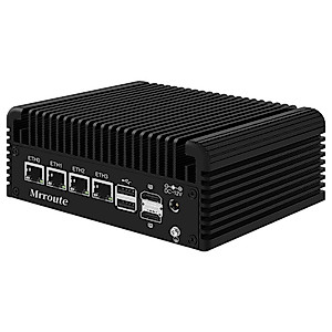 Mrroute Intel Alder Lake-N i3-N305 Fanless Mini PC with Win 11 DDR5 No RAM No SSD 4 Lans 3 Screens Display 2X HDMI&DP&Type-C Pocket Mini Desktop Computer