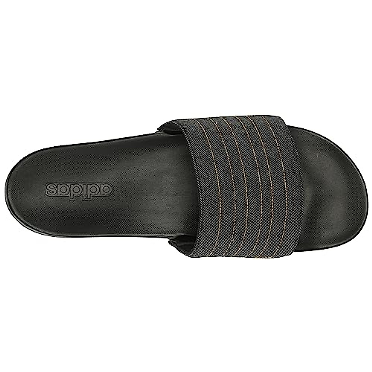 adidas Unisex Adilette Comfort Slide Sandal, Core Black/Preloved Yellow/Core Black, 5 US Men