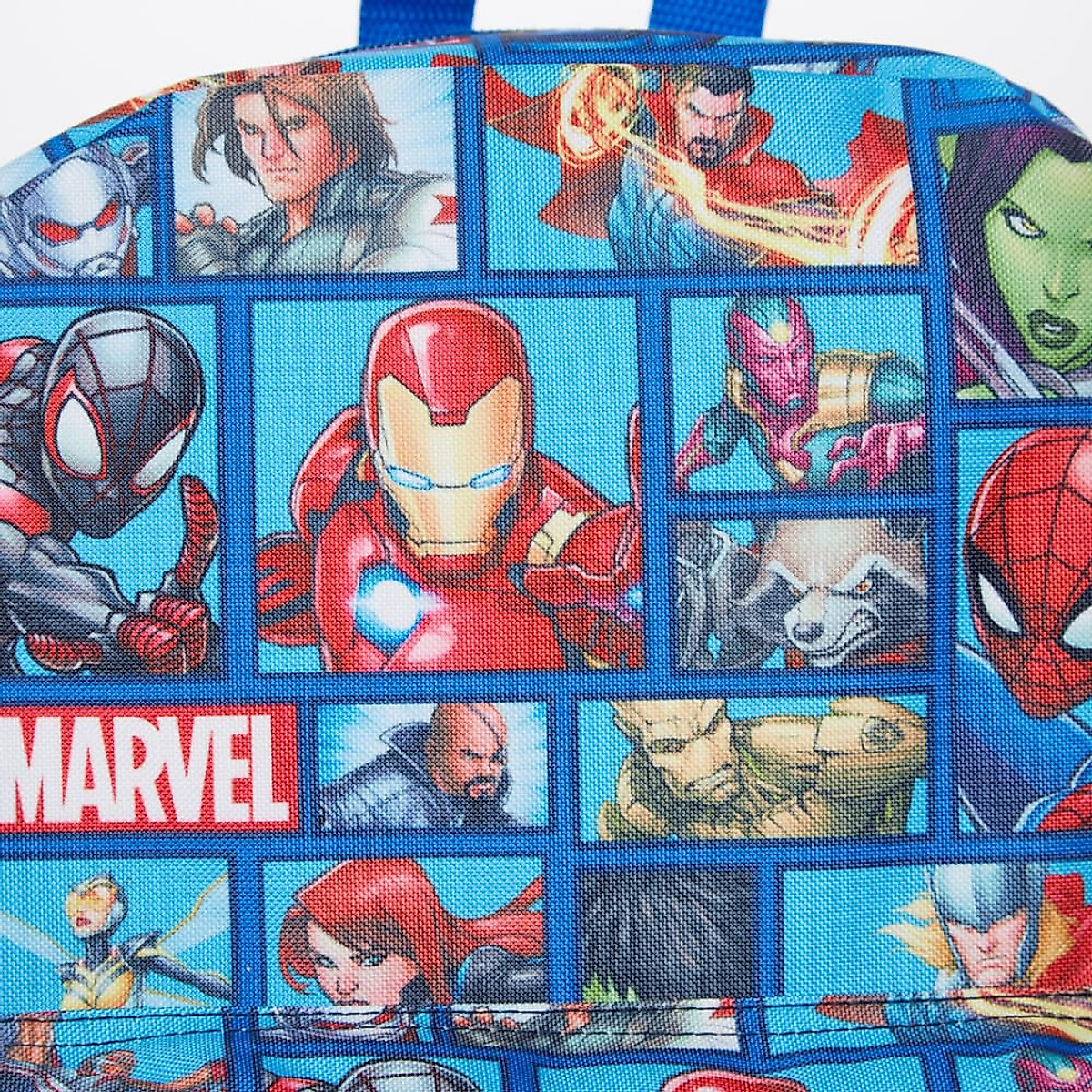 Marvel Comics Avengers Iron Man, Thor, Captain Marvel, Spiderman Backpack for Kids, 16 inch
