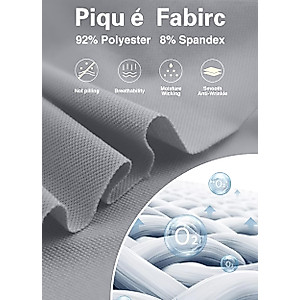 Hiverlay Women's Golf Polo Shirts for Women UPF 50+ Short Sleeve Workout V Neck Tennis Running T-Shirts Quick Dry Tops Grey m