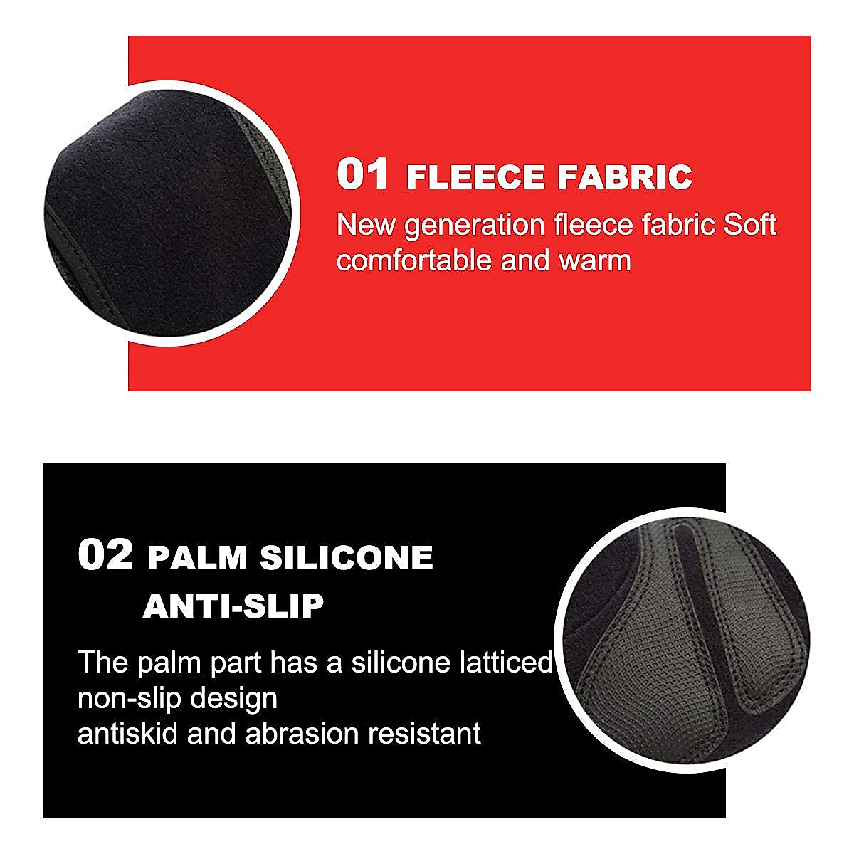 MINIDUO Outdoor Gloves Convertible Mittens Flip Fleece Fingerless Gloves [Windproof] for Men&Women Fishing, Cycling, Running in Cold Weather-L