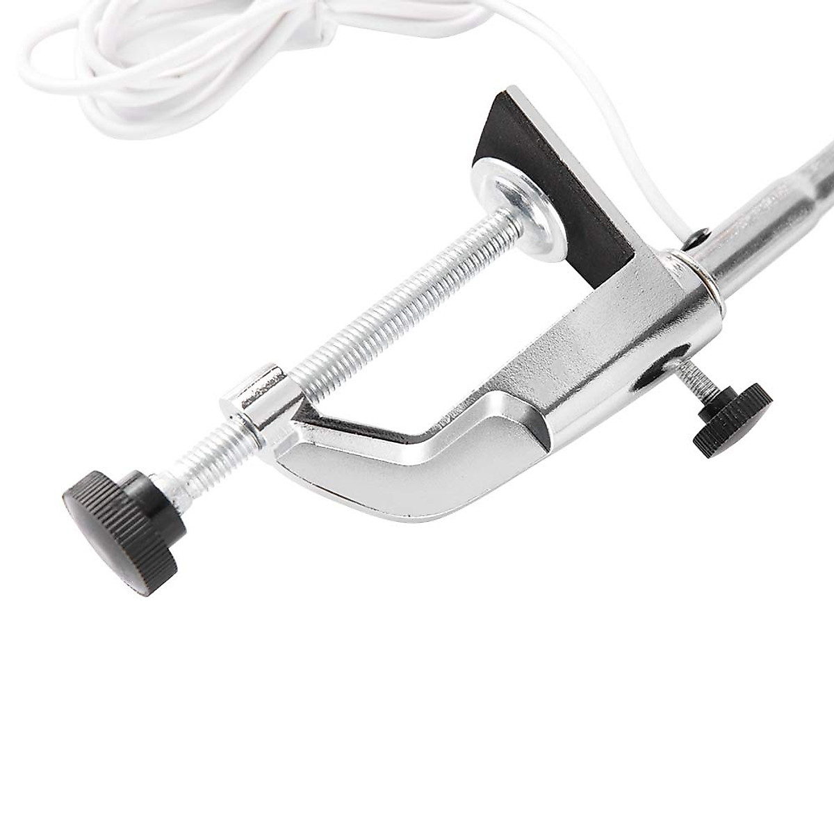 Salmue LED Desk Lamp with Clamp, USB Adjustable Direction and Brightness Clip Eye-Caring Table Lamps for Reading, Study, Tattoo Light,Beauty Manicure, White, 10W