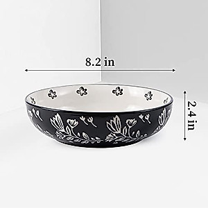 KINGSBULL HOME Pasta Bowls Salad Bowl Ceramic Bowl Set Rose Salad Bowls Large Bowl Porcelain Salad Plates