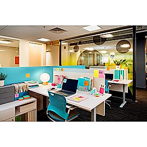 Post-it Super Sticky Notes, 3x3 in, 6 Pads, 2x the Sticking Power, Supernova Neons, Neon Colors, Recyclable (654-6SSMIA)