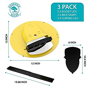 Gardenix Decor 5 Gallon Bucket Lid Mouse Rat Trap - Automatic Reset Flip and Slide Mouse Trap - Humane Mouse Rat Traps for Indoor Outdoor Use - Reusable Mouse Trap 5 Gallon Bucket Lid for Chicken Coop