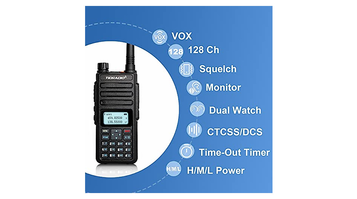 TIDRADIO TD-H6 10W Ham Radio | Dual Band & Long Range