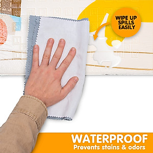 Bammax X-Large Waterproof Foam Padded Baby Play Mat | Reversible & Foldable | Safe & Thick Baby Foam Play Mat | 70" x 78" | Use as Baby Crawling Mat or Kids Play Mat for Floor | Includes Travel Bag