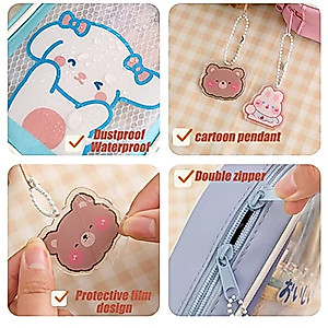 Kawaii Pencil Case, Aesthetic Pencil Case, Japanese Pencil Case, Transparent Large Capacity Cute Girl Stationery Bag (Bear)