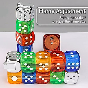 Dice Cool Lighter with Flashing Light,Windproof Jet Flame Refillable Butane Lighter,Novelty Torch Lighter Random Color,Valentines Day Gifts for Men Boyfriend on Birthday,Christmas(Without Butane)