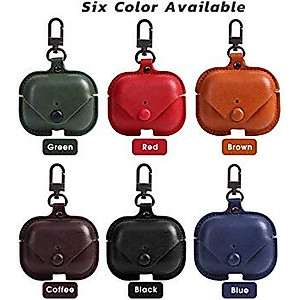 for AirPods Pro 3 Case (2019, Personalized Leather Portable Protective Case/Cover Shockproof with Loss Prevention Clip for Apple AirPods Por Cover Keychain Kits (Black)