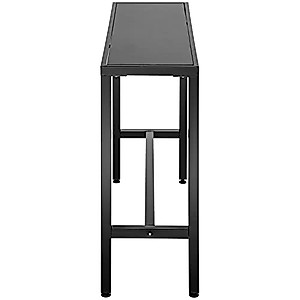 VEVOR Outdoor Bar Table, 38.6" L x 15" W x 38.6" H, Narrow Rectangular Height Pub Tables, Sturdy Metal Frame Tall Table Counter with Adjustable Feet, for Patio, Balcony, Dinning Room, Bistro, Garden