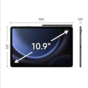 SAMSUNG Galaxy Tab S9 FE Wi-Fi 10.9” 128GB Android Tablet + Free smart book cover, IP68 Water- and Dust-Resistant, Long Battery Life, Powerful Processor, S Pen, 8MP Camera, US Version, 2023, Graphite