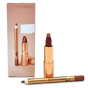 Charlotte Tilbury Mini Pillow Talk Duo Lip Kit Pillow Talk Medium - Travel Size Lip Makeup Set, Mini Lip Cheat Lip Liner and Mini Matte Revolution Lipstick, Long Lasting
