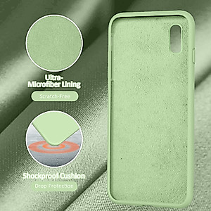 Vooii iPhone XR Case, Soft Liquid Silicone Protective Cover with Microfiber Lining, Matcha