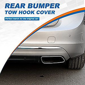 CZShiYue Rear Bumper Tow Hook Cover Fit for Volvo S60 2011 2012 2013 2014 2015 2016 2017 2018 Towing Eye Cap 39802591 30795029 (White, Right Passenger Side) Xinpinsai