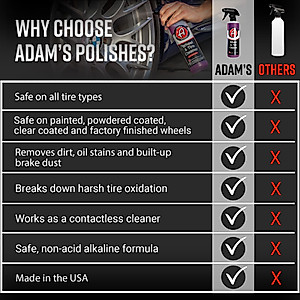 Adam's Polishes Wheel & Tire Cleaner 16oz - Professional All in One Tire & Wheel Cleaner Car Wash Well Cleaning Spray for Car Detailing | Safe On Most Rim Finishes - Pack of 2