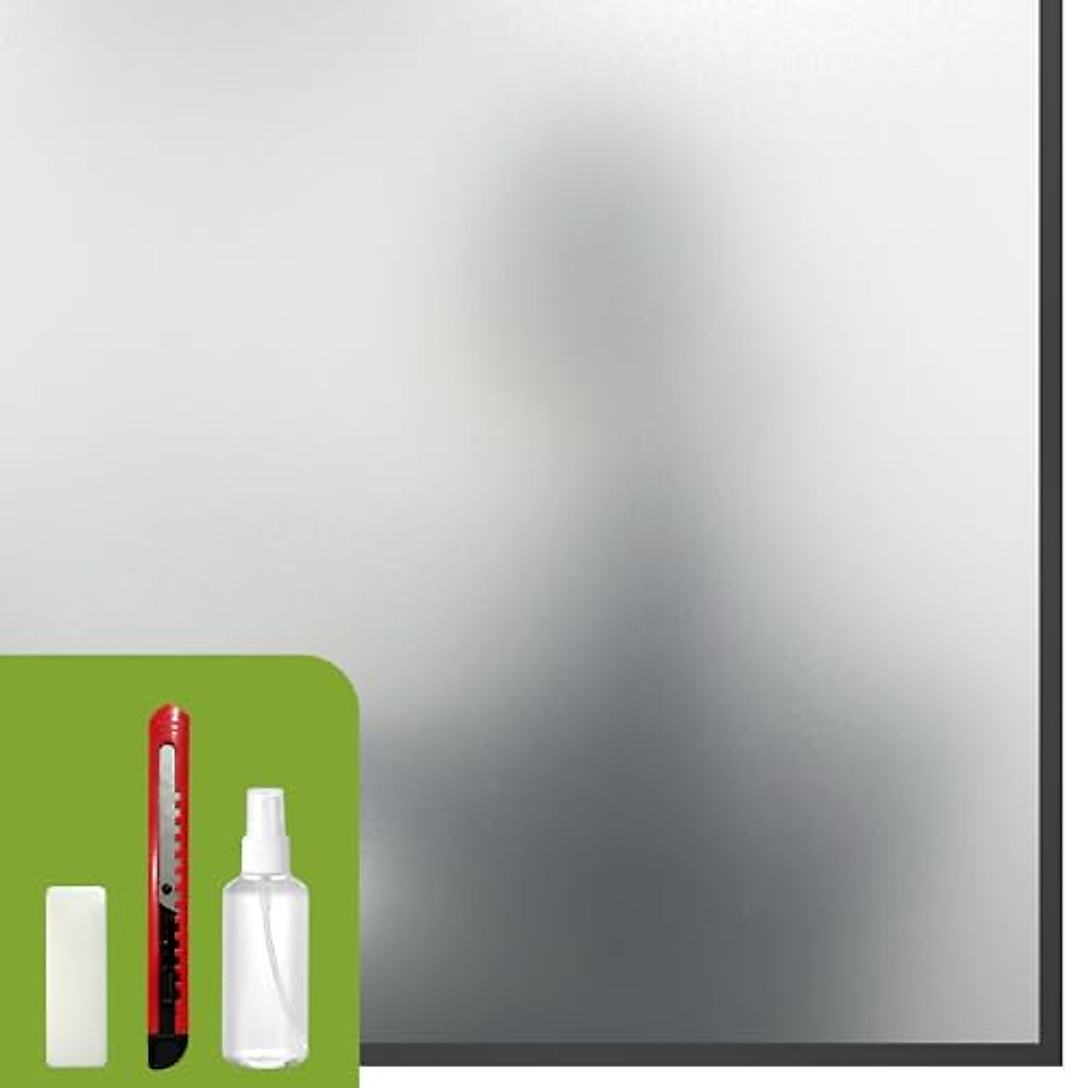 LuvLyfe Window Privacy Film Frosted Glass Window Film with Tools, UV Blocking Window Tint, Non Adhesive Static Cling Removeable Window Clings for Bathroom, Bedroom and Office(Pure, 17.5" * 78.7")