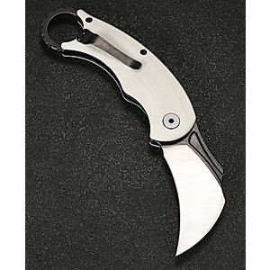 CMB Made Knives Falcon Folding Karambit Japan AUS-10 Steel G10 Handle Tactical Survival Camping Outdoors Pocket Knife CMB-C01W (White)