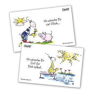 Oups Kärtchenbox - Ich wünsche Dir ...: 24 Kärtchen mit "Ich wünsche Dir"-Sprüchen und herzerfrischenden Illustrationen