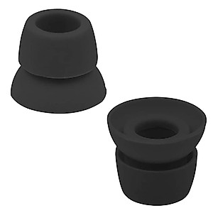 Earbud Tips Replacement for Powerbeats 1 2 3 Wireless Beats by Dre Headphones - Silicone Cover Compatible With Earbuds, 4 Pairs (Black)