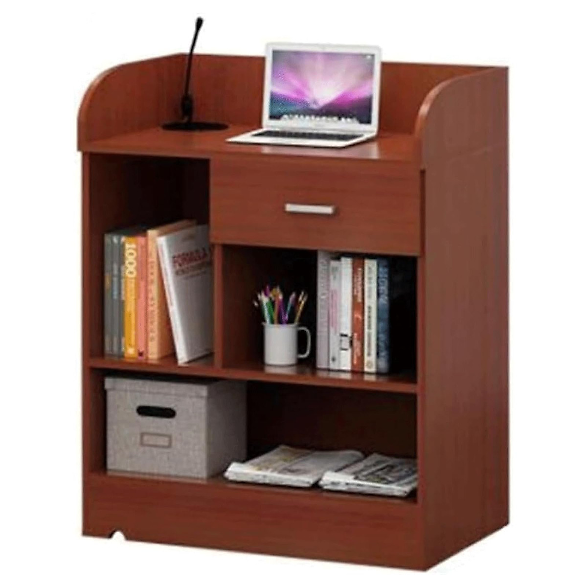 Podium Solid Wood Lecterns Large Podium Stand with Storage Pulpits Church Office Conference School Floor Standing Lecterns