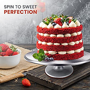 12 Inch Aluminum Alloy Revolving Cake Stand, Cake Turntable for Decorating Rotating Cake Stand for Cupcakes, Pastries and Cake Decorations