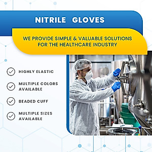Nitrile Disposable Gloves | Food Prep Kitchen Cooking and Cleaning Gloves Disposable Latex Free, and Powder Free Size Medium, Pack of 100