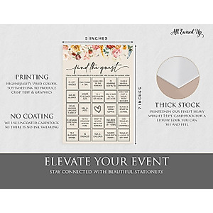 All Ewired Up 50 Find The Guest Bingo Game (50-Cards) Fun Baby Shower Game Activity, Bridal Shower, Wedding Decorations, Rehearsal Dinner, Engagement Party, Wildflower, Boho, Girl